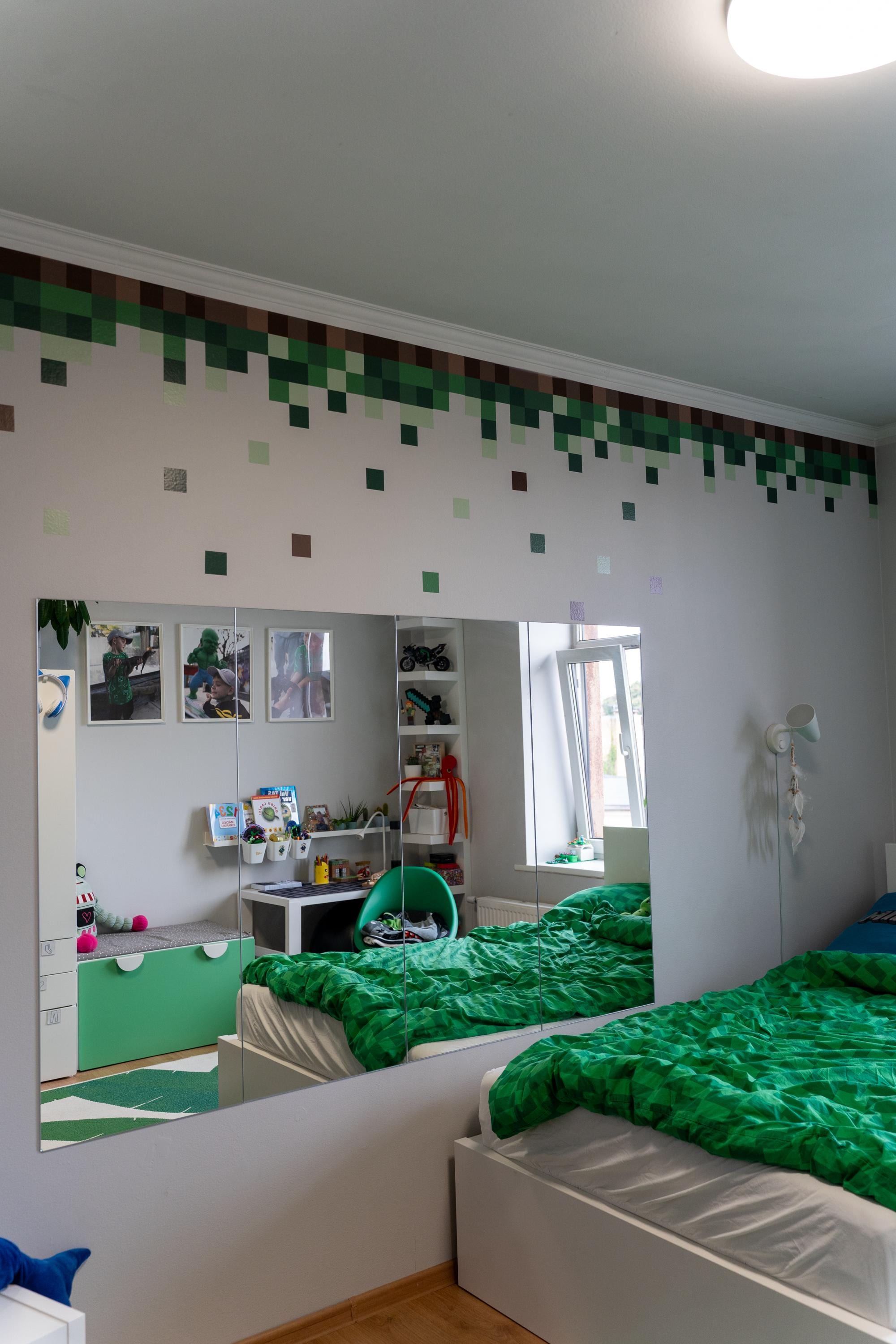 Minecraft Pixel Block Room Border Wall Sticker for Kids Boys Bedroom ...