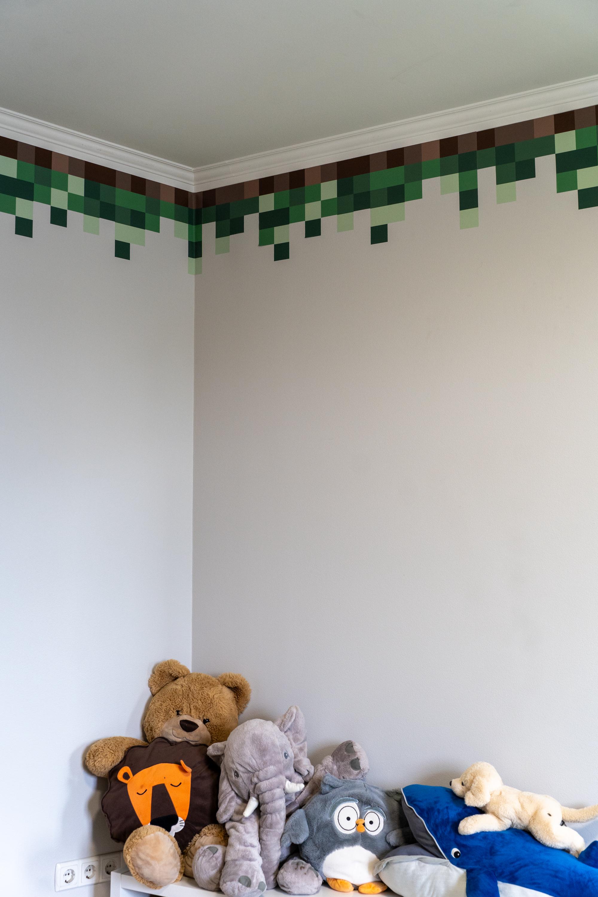 Minecraft Pixel Block Room Border Wall Sticker for Kids Boys Bedroom ...