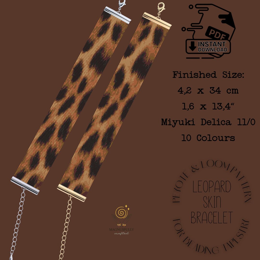 Leopard Skin Bead Loom & Peyote Pattern Chocker– Miyuki Delica 11/0 ...