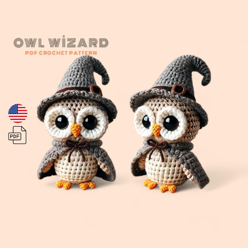 Owl Wizard Amigurumi Crochet Pattern , Amigurumi Mini Magical Animal ...
