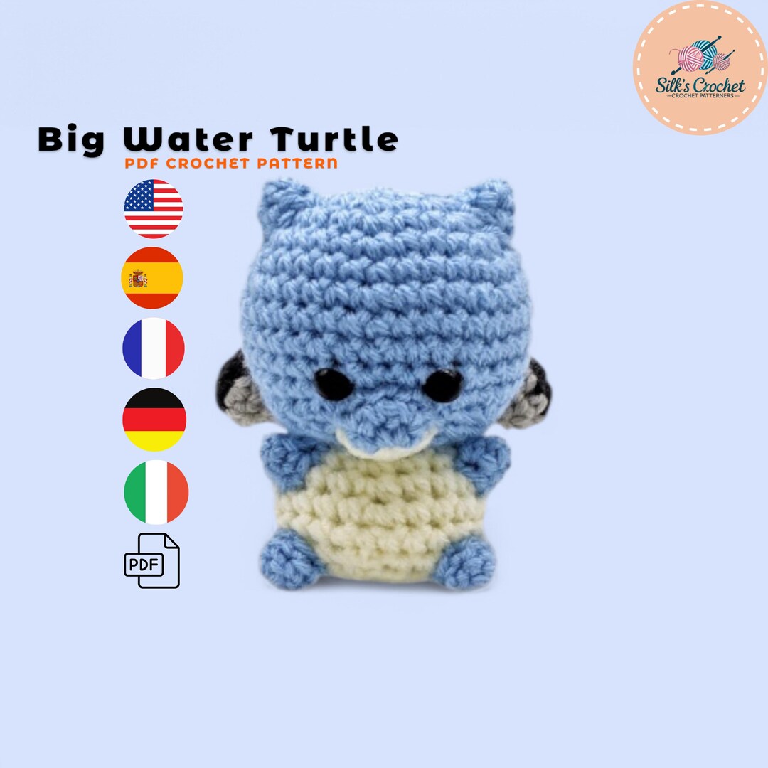 Blastoise Crochet Pattern ,big Water Turtle Amigurumi Crochet Pattern ...