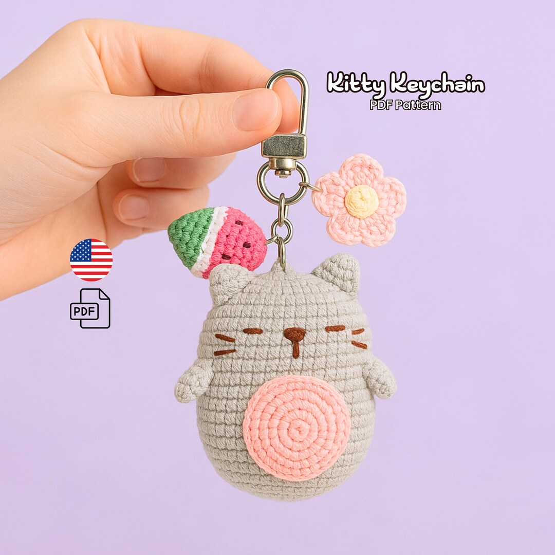 Kitty Keychain Crochet Pattern - PDF Mini Amigurumi Cat | Beginner ...
