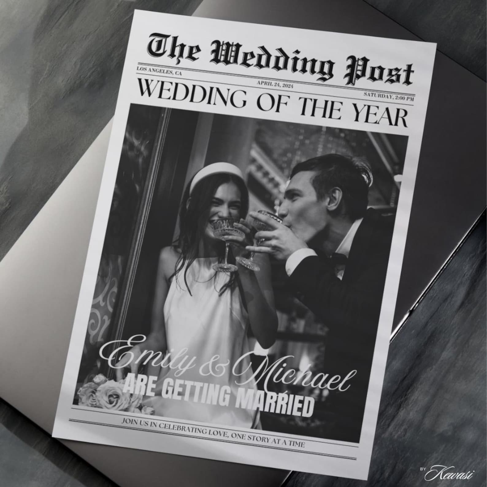 The Wedding Post Double-sided Wedding Newspaper Template | 8.5x11in ...
