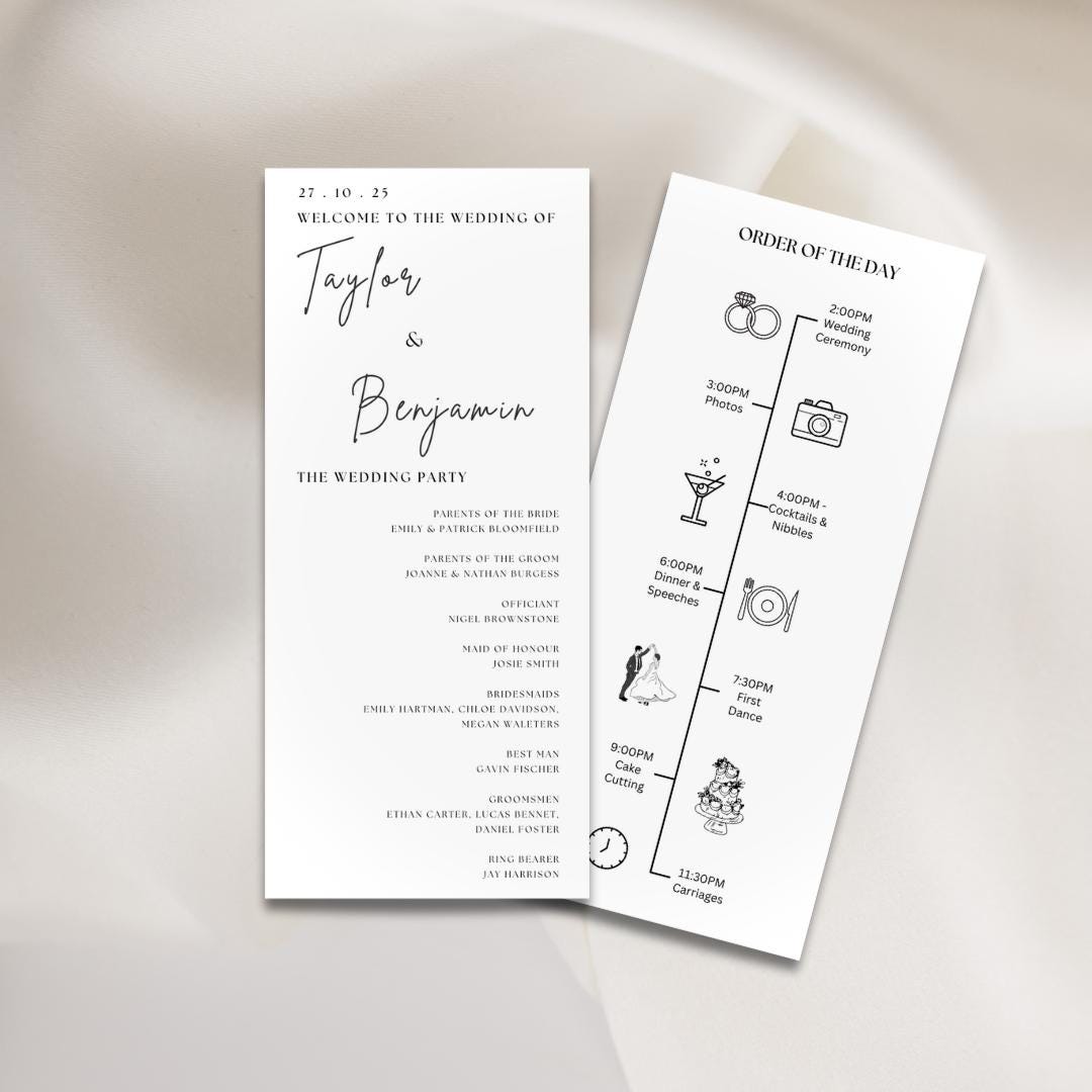 Wedding Program Infographic Wedding Program Template Infographic ...