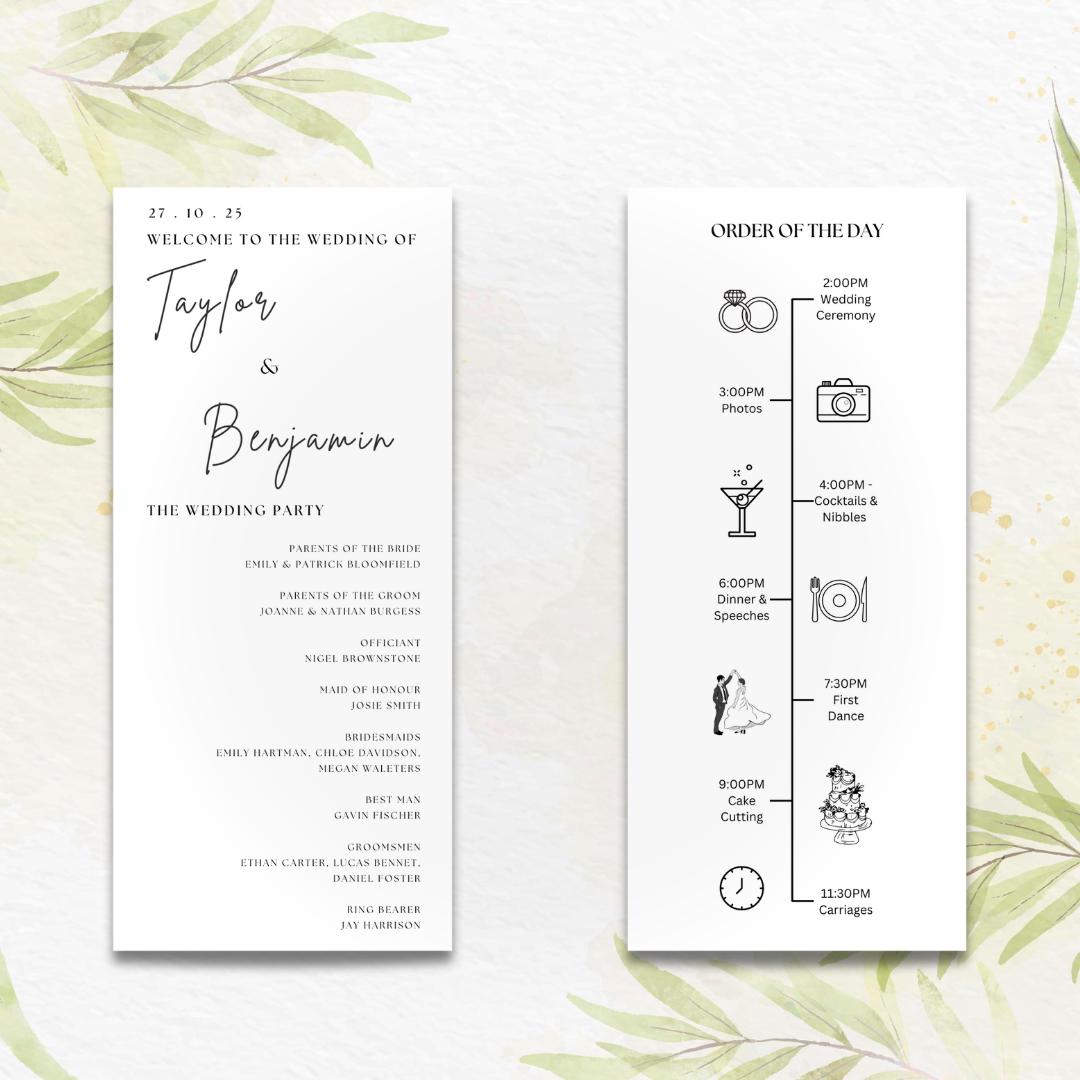 Wedding Program Infographic Wedding Program Template Infographic ...