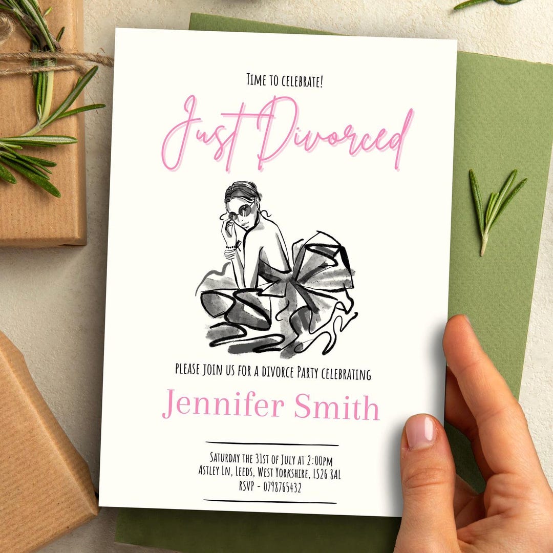 Divorce Party Invitation, Divorce Party Invite, Canva Template, Instant ...