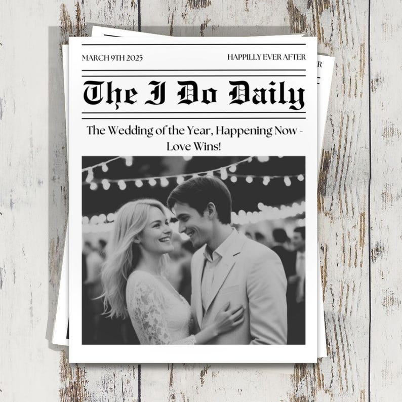 Wedding Newspaper Wedding Program Editable Wedding Newspaper Program ...