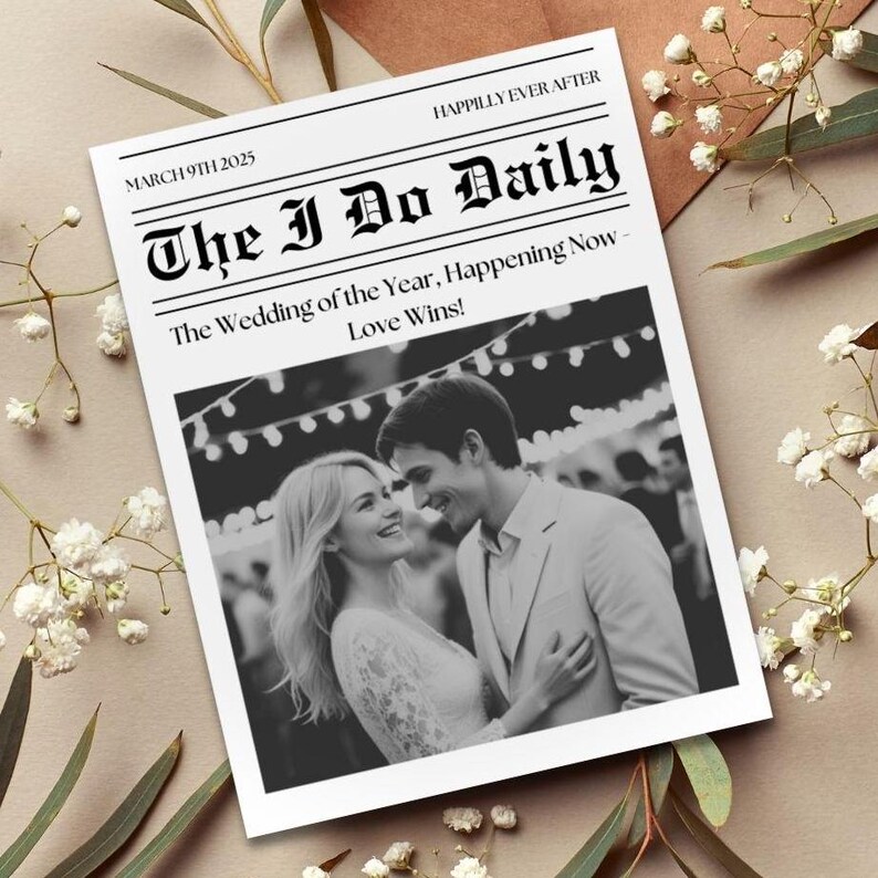 Wedding Newspaper Wedding Program Editable Wedding Newspaper Program ...