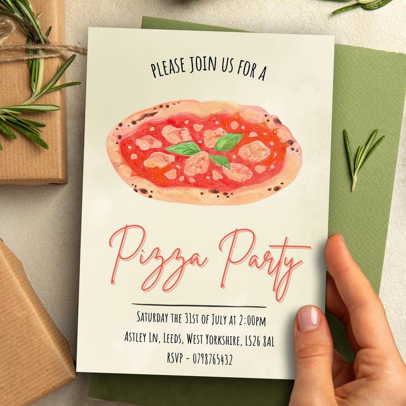 Pizza Party Invitation - Etsy