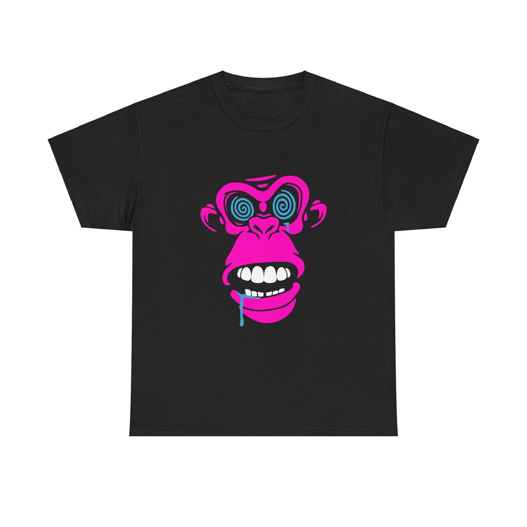 Groovy Hypnotized Monkey T-shirt Growling Monkey Head Graphic Tee - Etsy