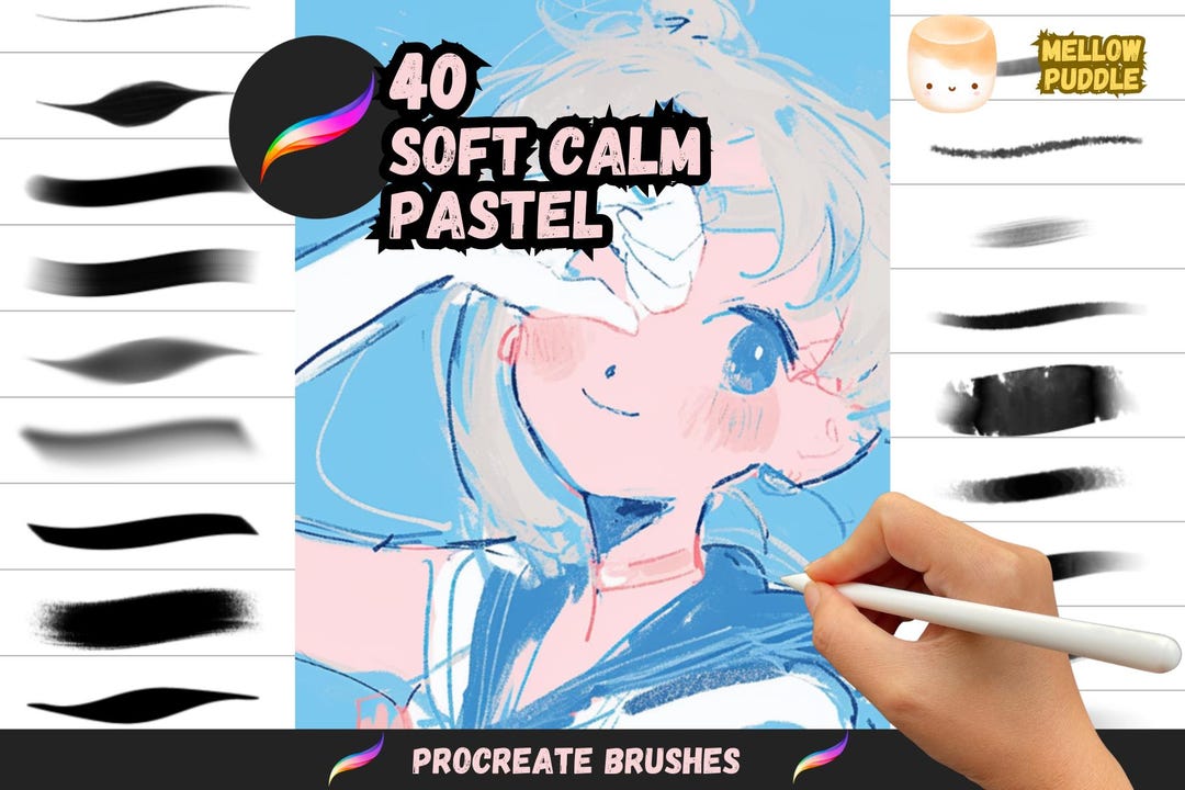 Procreate Brushes: Soft Artistry Set, 40 Brushes for Sketching, Lineart ...