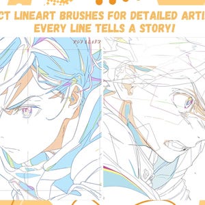 Procreate Brushes: Ink Mastery, 40 Lineart Brushes for Anime, Manga ...