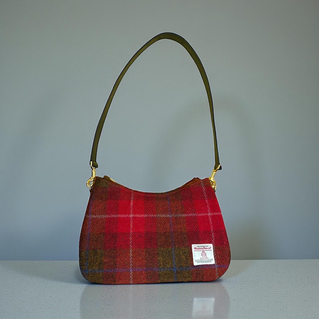 Harris Tweed Shoulder Bag With Leather Removable Strap Large Handbag ...