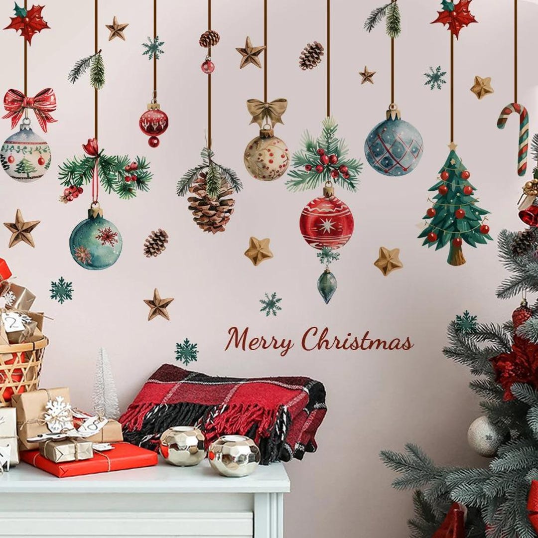 Christmas Wall Sticker PVC Clings Stickers Decoration for Home Room ...