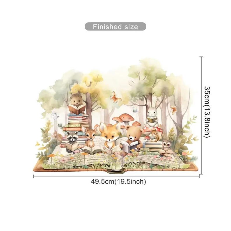 Animals Reading in the Fairytale Tree House Wall Sticker Vinyl Baby ...