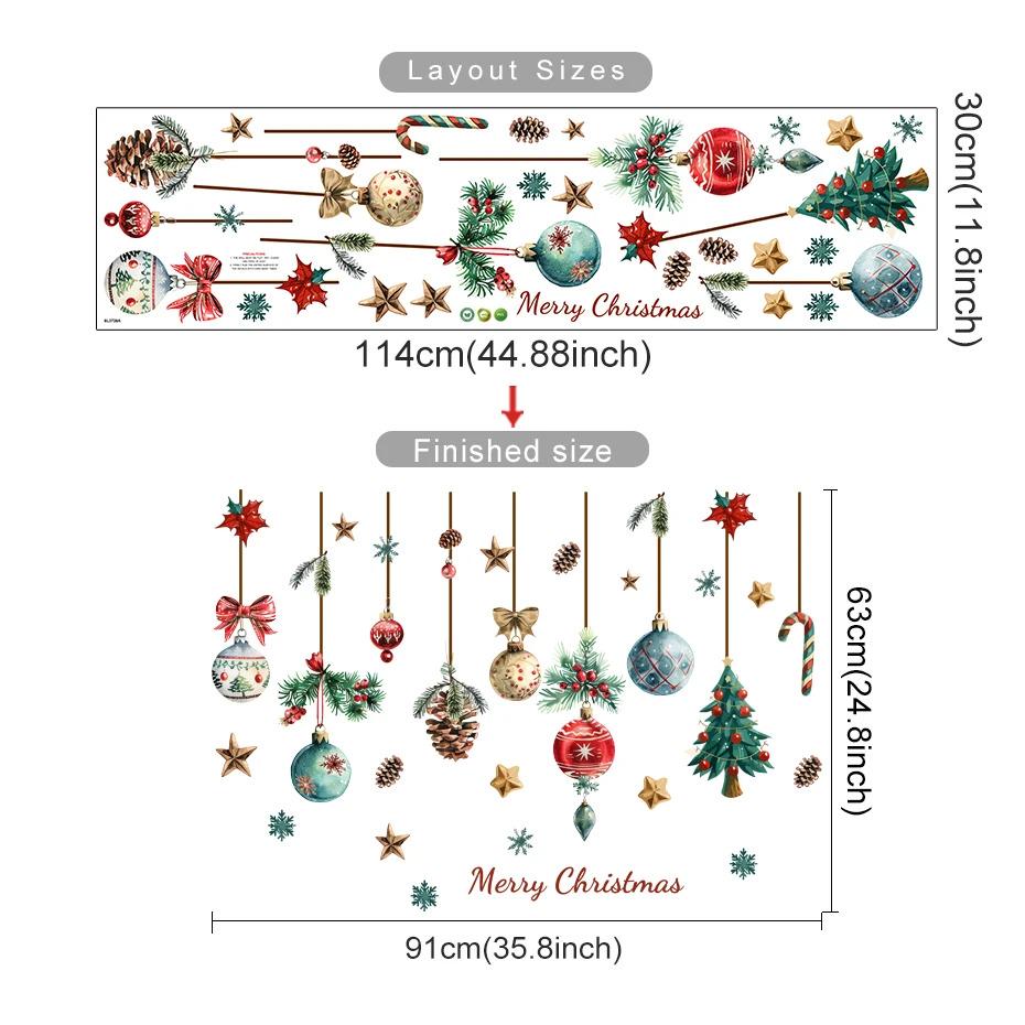 Christmas Wall Sticker PVC Clings Stickers Decoration for Home Room ...