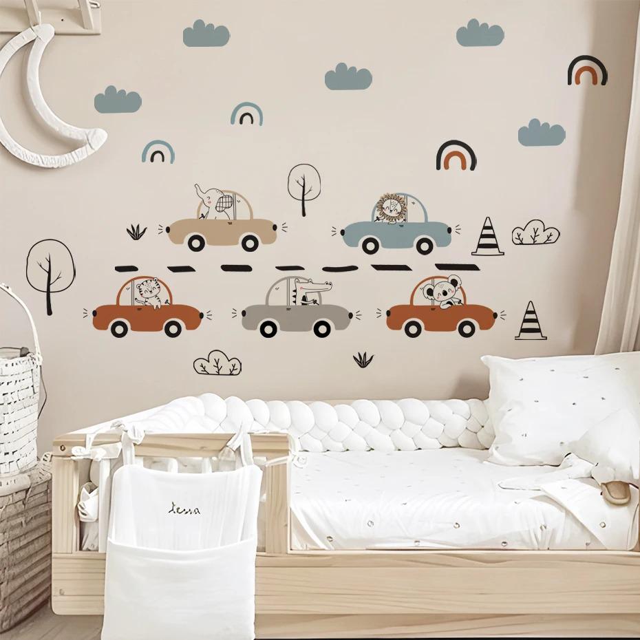 Cartoon Animals Driving Car Wall Decal, Nursery Kids Room Decor - Etsy