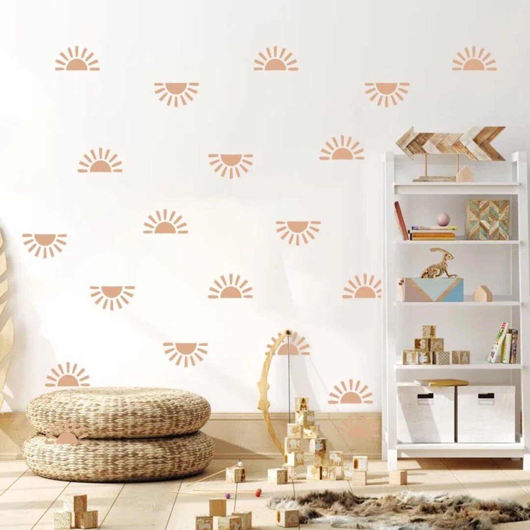 Sun Beige Nursery Wall Sticker DIY Peel and Stick Wall Decals Kids Room ...
