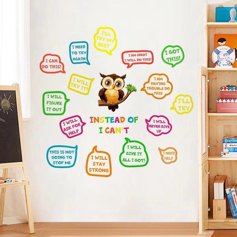 Motivational Owl Wall Decal – Positive Affirmations, Classroom Decor - Etsy