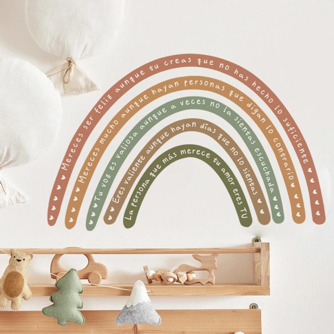 Rainbow Affirmative Sentences Wall Stickers Baby Room Decor for Bedroom ...