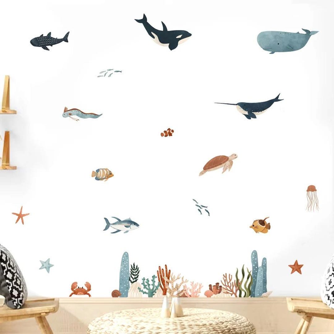 Sea Animals Wall Decal: Underwater Nursery Art - Etsy