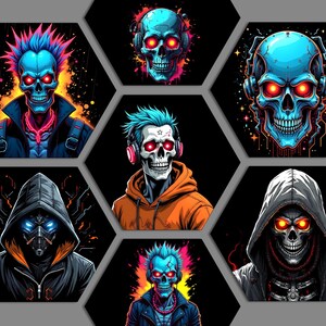 Cyberpunk PNG Bundle Futuristic Sci-fi Clipart for T-shirts, Mugs ...