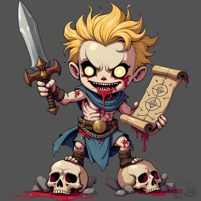 Creepy Chibi Characters Clipart Set | 30 Kawaii Haunted Souls (PNG ...