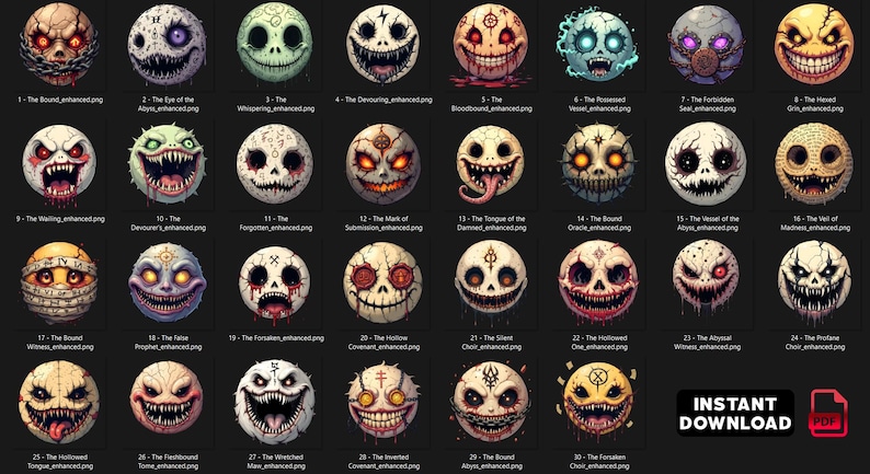 Cursed Emoji PNG Collection | Demonic Clipart & Sinister Emoticons ...