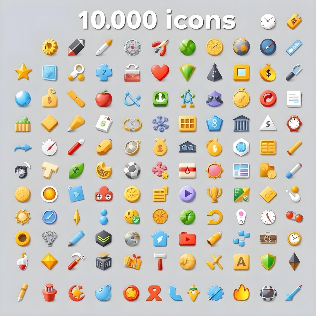 Mega Icons Pack Png Bundle for Digital Designs Apps Websites and More ...