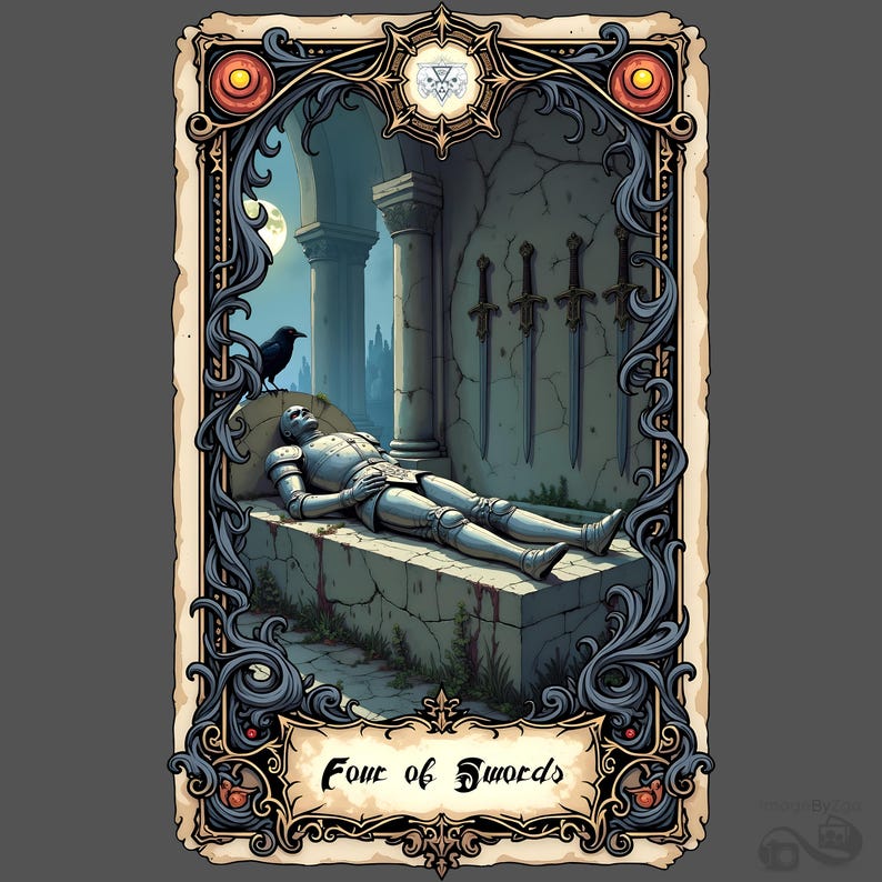 Dark Fantasy Minor Arcana Swords Tarot Clipart | 14 Gothic PNG Deck ...