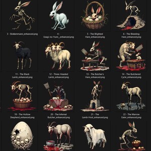 Easter Horror PNG Bundle | Creepy Bunnies & Folklore Monster Clipart ...