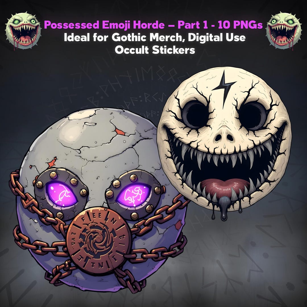 Cursed Emoji PNG Pack 1 | Twisted Faces, Haunted Grins, Sinister ...