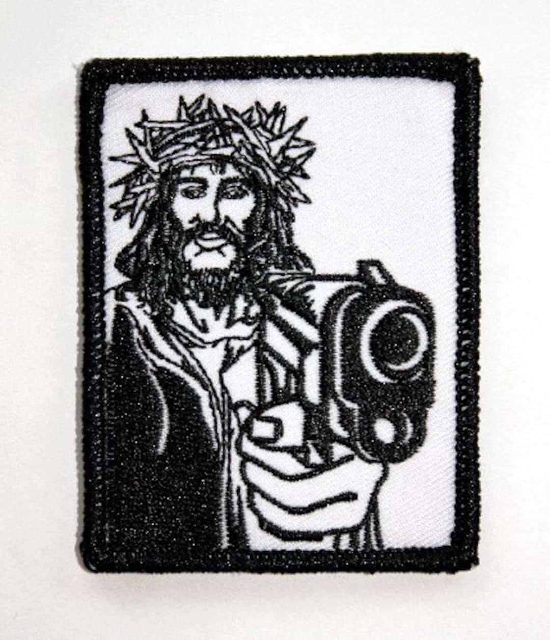 Gangster Jesus Unique Iron on Patch / Jesus With Gun / Vest Patch / Art ...