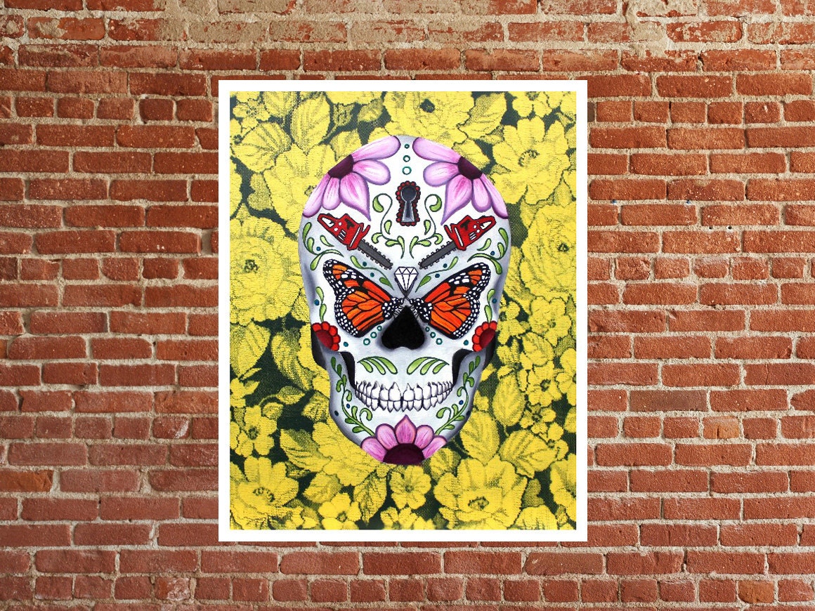 Day of the Dead Monarch Butterfly S/n Poster Printbutterfly - Etsy