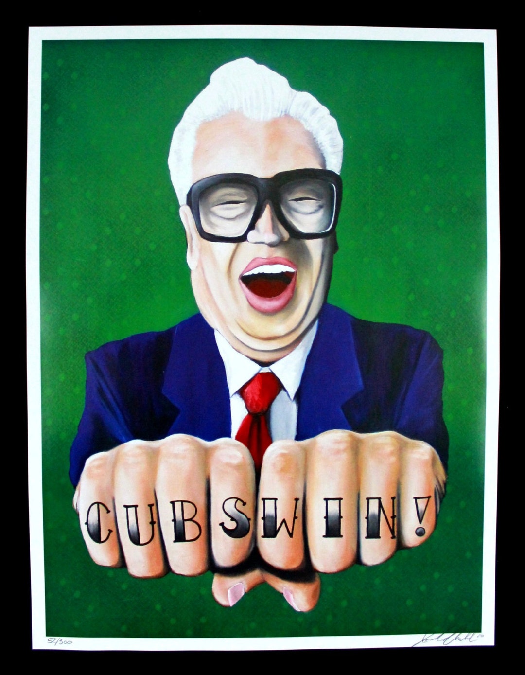 Harry Caray Chicago Cubs Art Print, Chicago Cubs Painting, Original ...