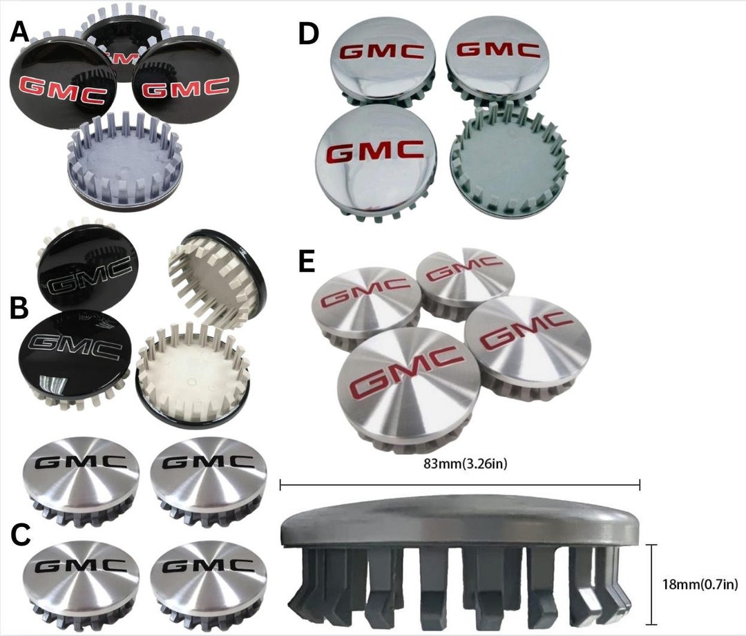 4 Pack 3.25 83mm Fit Gmc Wheel Center Hub Caps, Fit Sierra Fit Tahoe ...