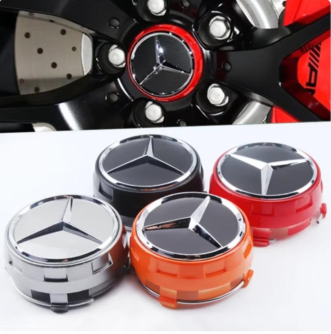 Raised Wheel Hubcaps 75mm, High Hub Cover for Mercedes Benz, Tire ...