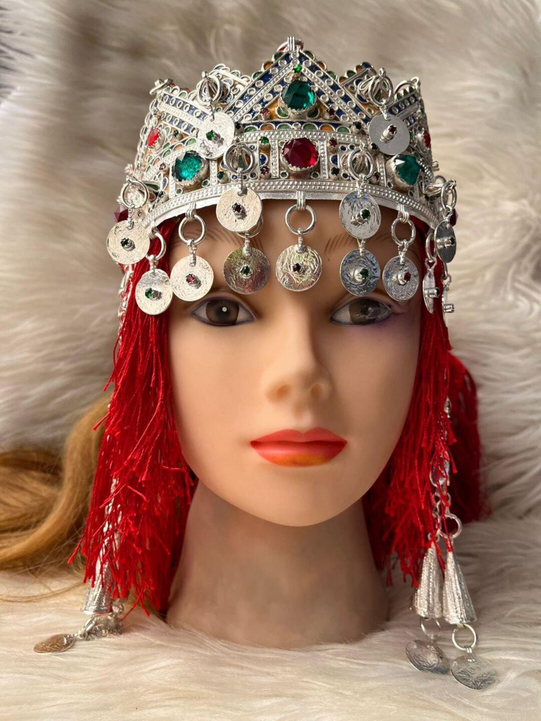Handmade Moroccan Berber Crown, Amazigh Bridal Headpiece, Ethnic ...