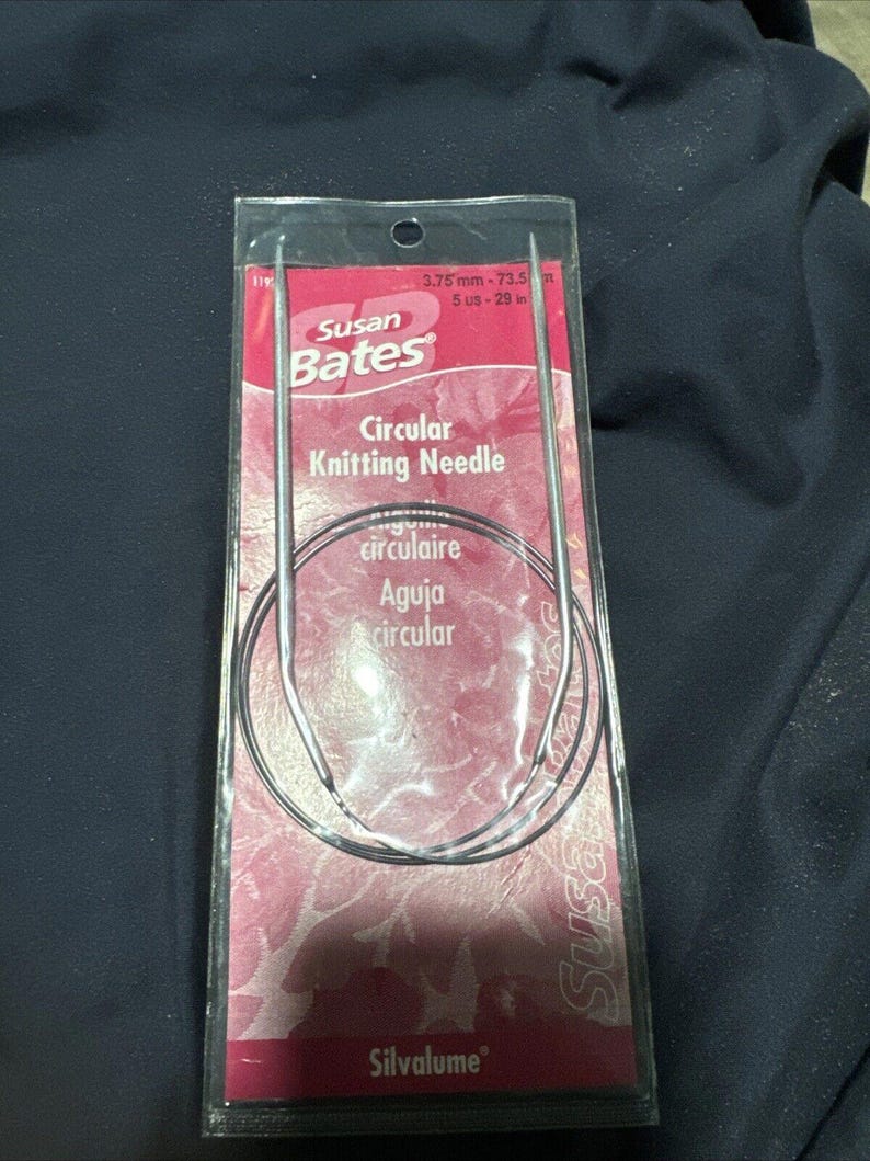 Susan Bates Silvalume Circular Knitting Needle US 5 29 3.75mm 73.5cm M8 ...