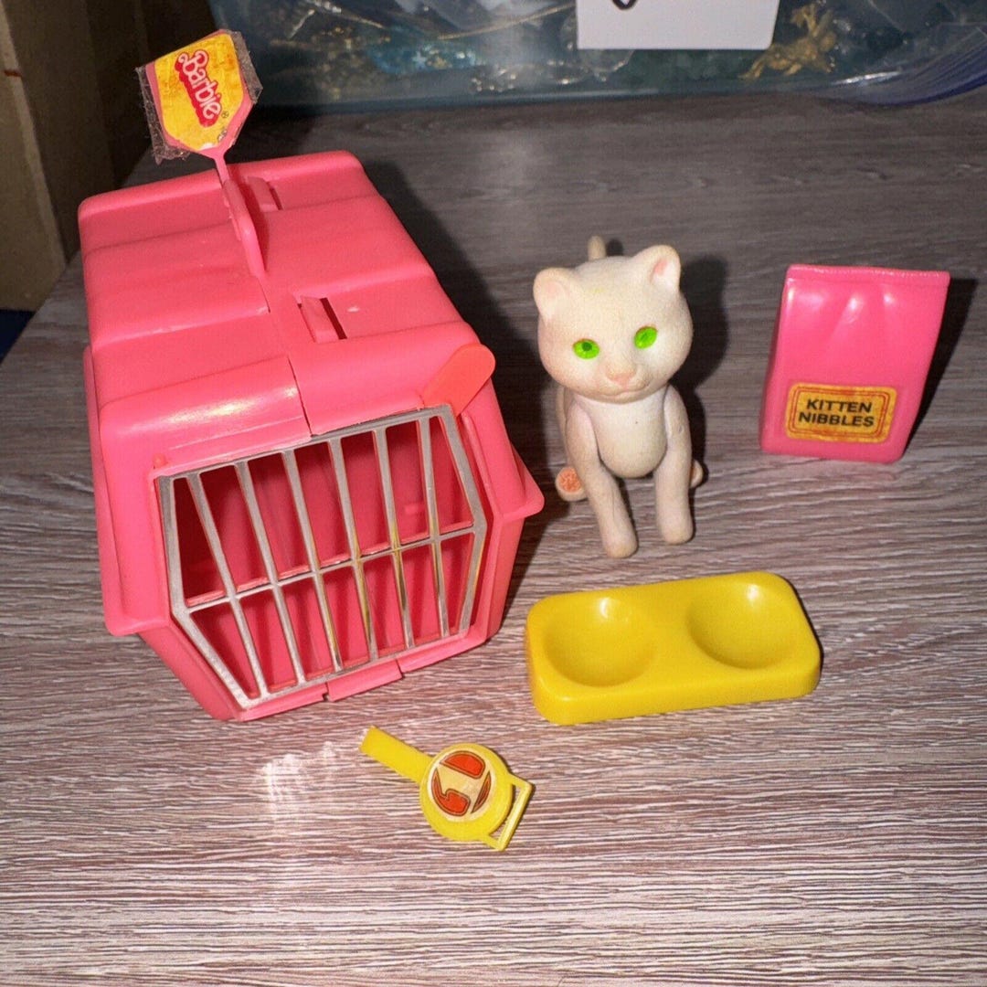 Vintage 1982 Mattel Barbie fluff Cat Cuddly Kitten Posable 5524 ...