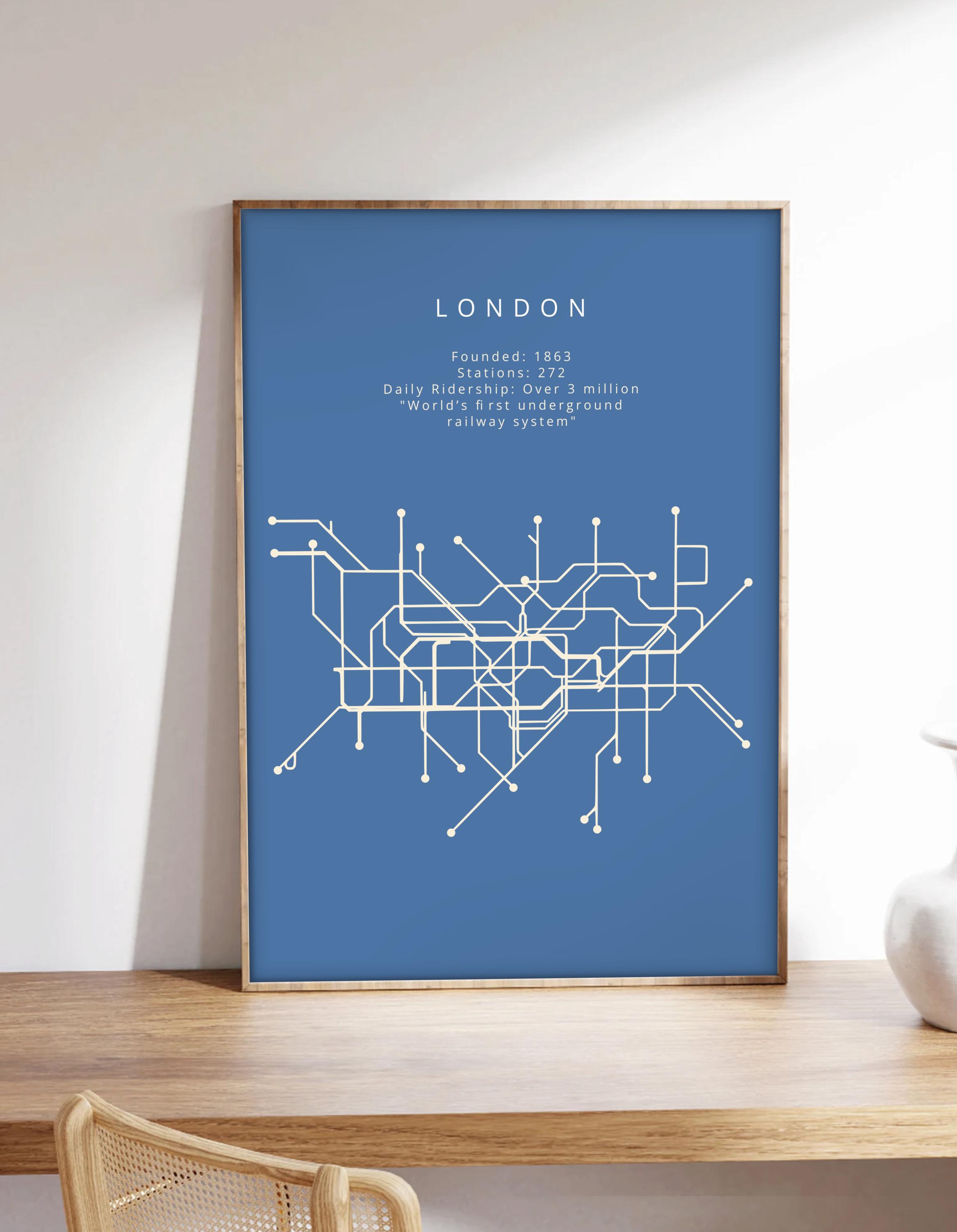 CUSTOM TRANSIT Map Poster Metro Map Design Tube Map A Perfect Gift Home ...
