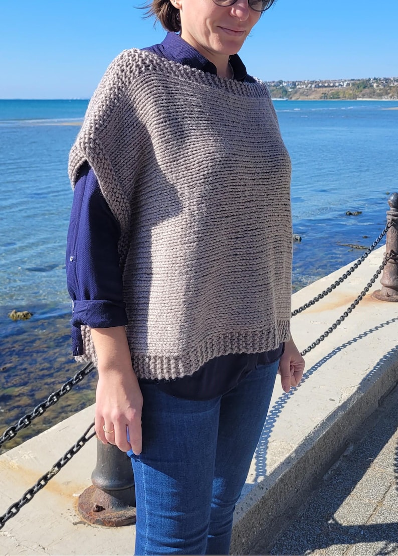 Poncho Knitting Pattern | Easy Two Rectangle Knit Poncho for Women ...