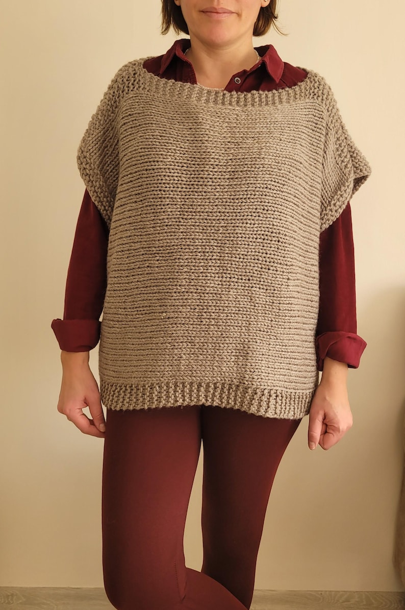 Poncho Knitting Pattern | Easy Two Rectangle Knit Poncho for Women ...