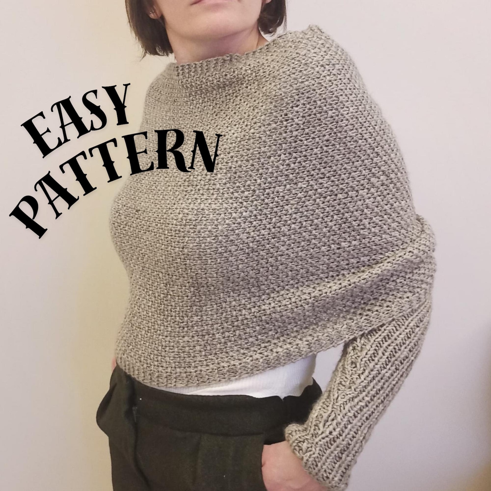 Sweater Scarf, Knit Shawl, Textured Scarf With Sleeves, Knitting ...