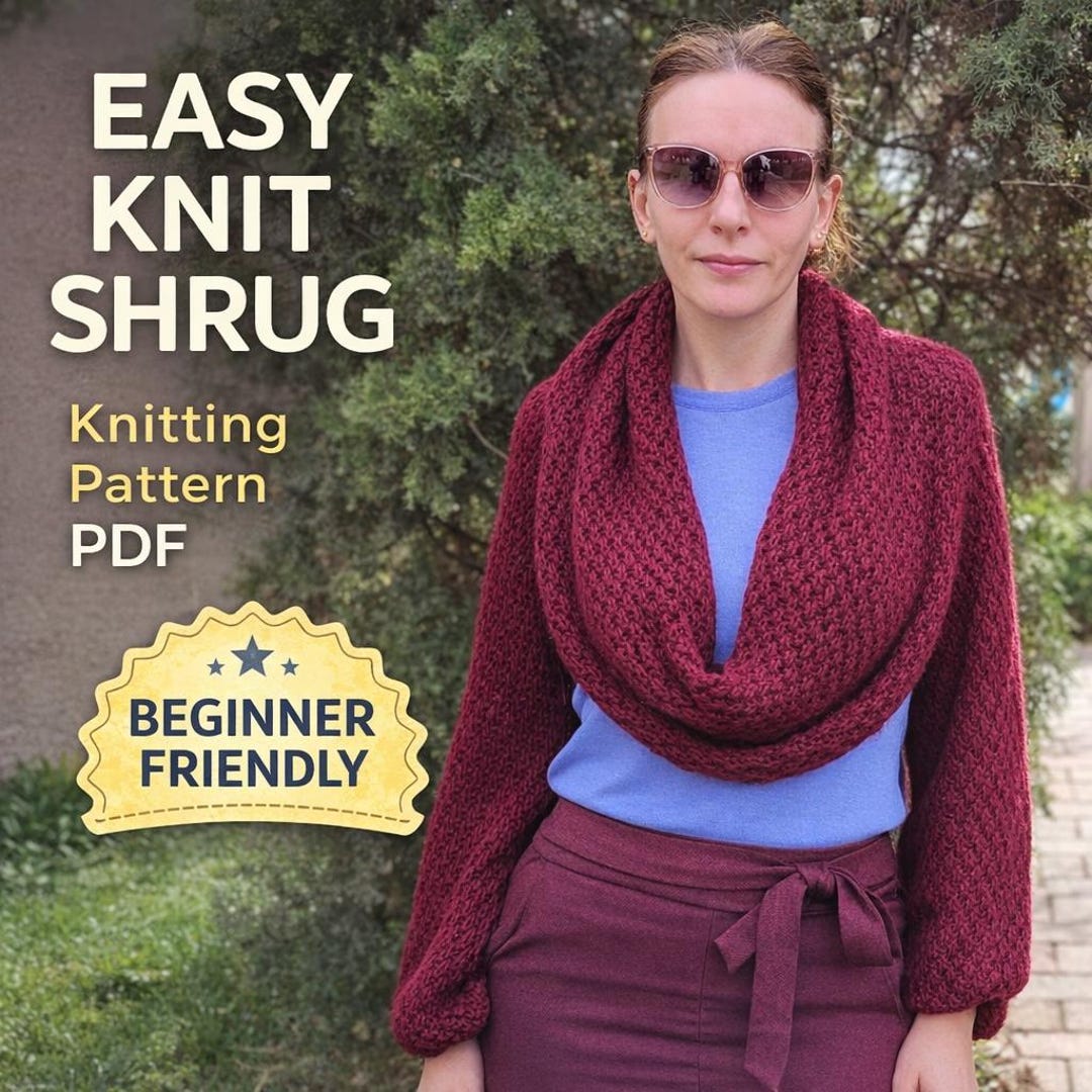 Knit Shrug Pattern PDF – Easy Knit Bolero – Lightweight Summer Shrug ...