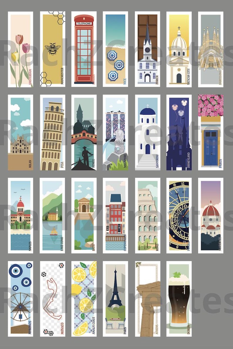 Travel Bookmarks - Etsy