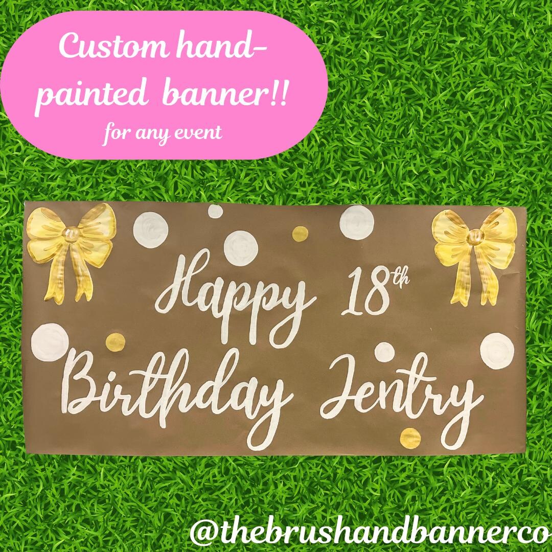 Hand Painted Custom Party Banner, Hand Painted Banner, Hand Painted ...