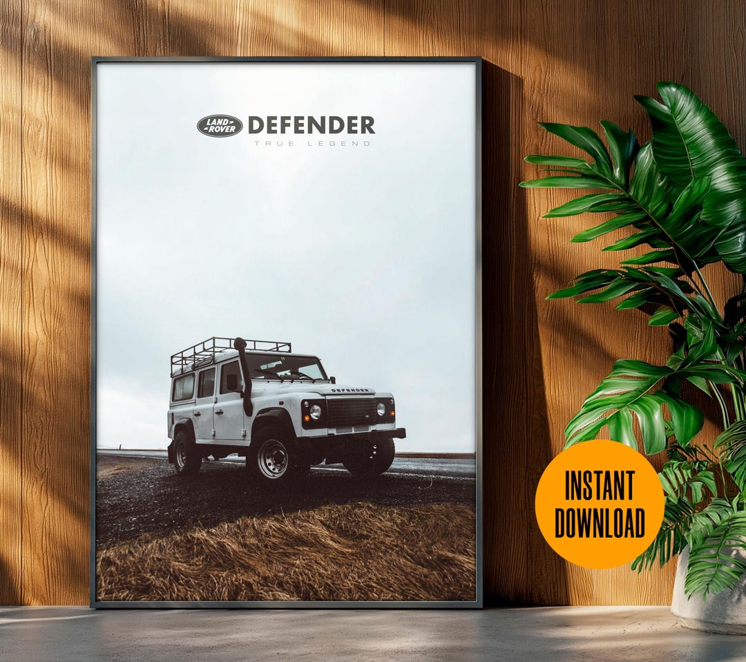 Land Rover Defender 110 Digital Poster | Vintage Minimalist Wall Art ...