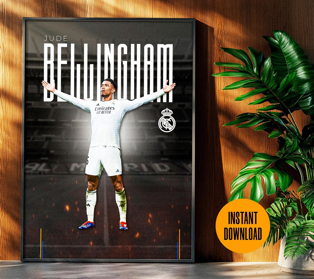 Jude Bellingham Print, Bellingham Poster, Football Gift, Sports Poster ...