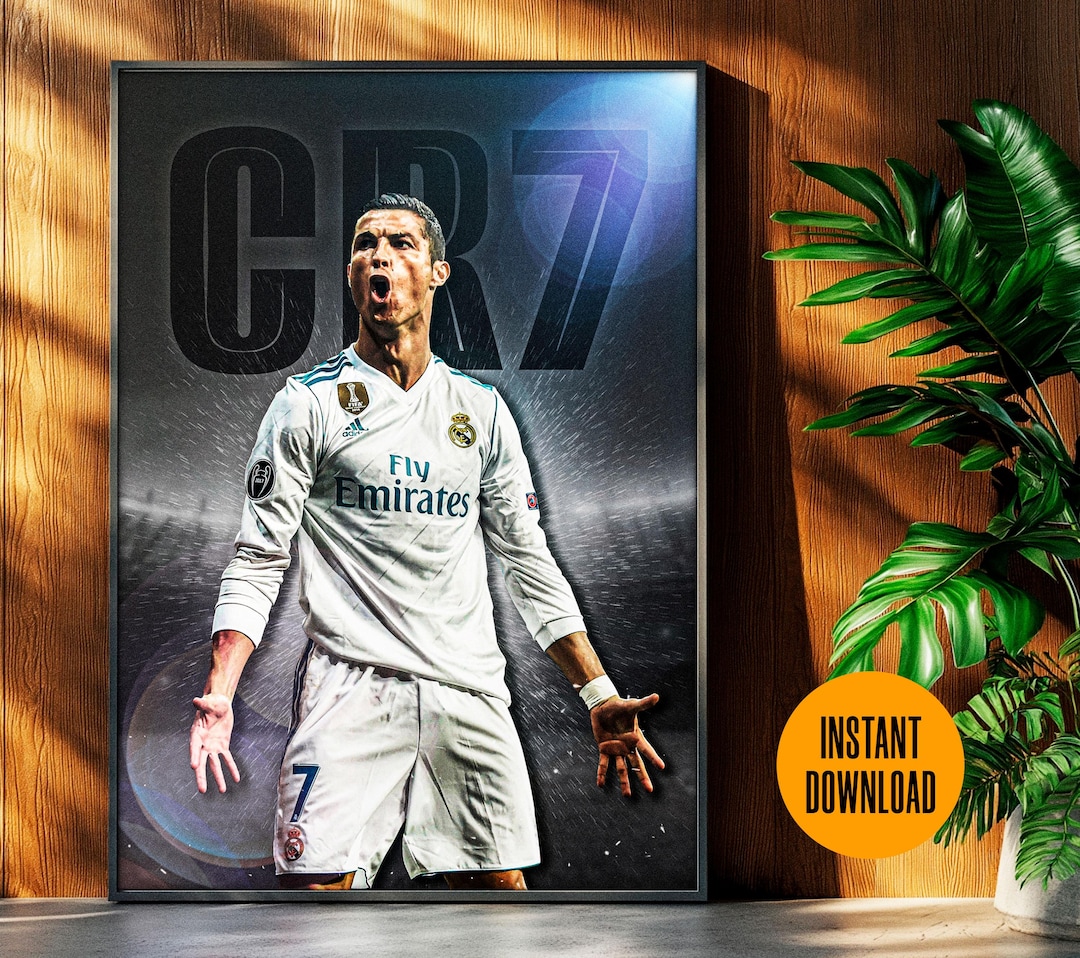 Cristiano Ronaldo Poster – Real Madrid Football Art Print, CR7 Wall ...